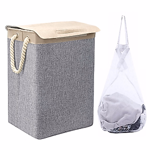 Laundry Hamper with Lid, 76L Foldable Dirty Cloth Basket Laundry Basket Cloth Storage Basket Fabric Storage Bucket Dirty Cloth Basket Storage Basket for Cloth Toy Blanket