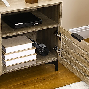 HOMCOM TV Stand for 65 Inch TV, Entertainment Center with Drawer, Doors, and Storage Shelves, TV Cabinet for Living Room, Bedroom, Gray