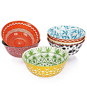 Vivimee Small Ceramic Bowls Set of 6, 10 oz Colorful Dessert Bowls, Ice Cream Bowls, Stackable Snack Bowls for Ice Cream, Snack, Rice, Condiments, Side Dishes, Yogurt, Microwave Dishwasher Safe