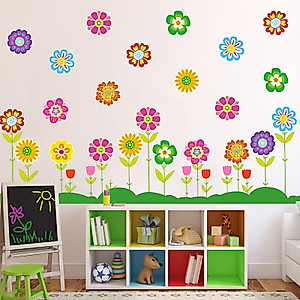 EABETOO 45 Pcs Flower Cutouts for Classroom Bulletin Board Back to School Spring Summer Back To School Party Decorations