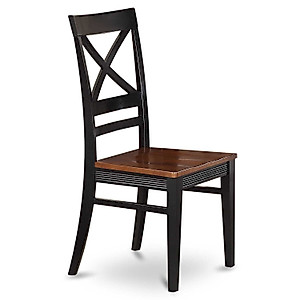 East West Furniture ESQU3-BCH-W 3 Piece Kitchen Table Set for Small Spaces Contains a Round Dining Room Table with Pedestal and 2 Solid Wood Seat Chairs, 30x30 Inch, Black & Cherry
