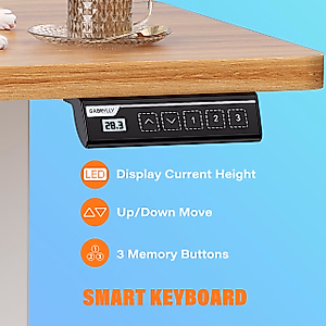 GABRYLLY Standing Desk Adjustable Height, Large Desk Board Computer Desk for Home Office Stand up Desk, 55 x 24 Inches, Natural