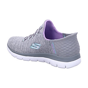 Skechers Women's Hands Free Slip Ins Summits Dazzling Haze Sneaker, Grey Mint, 8.5 Wide