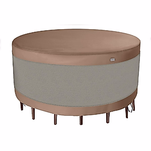 Garden Balsam Patio Furniture Cover Beige 48" D X 28" H Round Waterproof Outdoor Table Chair Set Covers Outdoor Sectional Cover Outdoor Furniture Set Cover