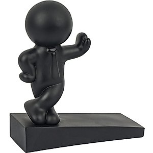 Cute Door Stop, Decorative and Sturdy, Well Designed Door Stopper, Effective to Hold Your Door Open, 1 Pack, Black (Patented)