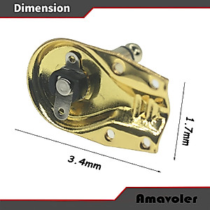 amavoler 4-Pack 1/4" Right Angle Plugs TS Mono Heavy Duty Flat Low Profile Pancake Style for Guitar, Instrument, Speaker/Microphone/Patch Cables - 6.35mm Male 1/4 Inch Phone Plug (Gold)