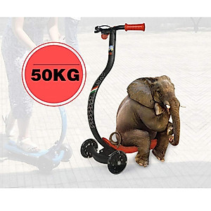 ygqtbc Swing Scooter Foldable Wiggle Kick Scooters Self Propelling Speeder Outdoor Sports with Height Adjustable Handlebar for Boys/Girl/Kids LED Light-Up Wheels (Color : Pink)