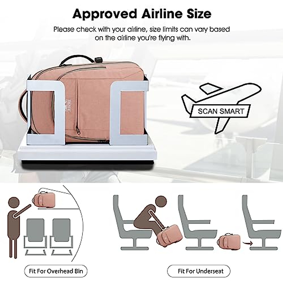 G4Free Travel Backpack For Women Men 40l Carry On Waterproof Large 17inch Laptop Backpack For Traveling On Airplane, College Bag Casual Daypack With 3 Packing Cubes For Weekender Business Hiking Pink