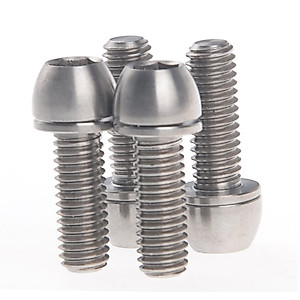 Wanyifa Titanium Gr5 M6x18mm Ball Allen Head Bolt with Washer for Bicycle Disc Brake Caliper Pack of 4