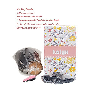 Kalyx Mannequin Head African American with 100% Human Hair Cosmetology Afro Hair Manikin Head for Practice Styling Braiding