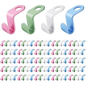 Yulejo Clothes Hanger Connector Hooks Plastic Hanger Extender Clips Space Saving Hangers for Space Saving Clothes and Closet Organizer(Green, Blue, White, Pink, 100 Pcs)