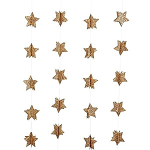 4 Pack Star Garland Recycled Books Vintage Pages Garland Newspaper Bunting Party Holiday Christmas Strand String Banner Wedding Decorate(Vintage)