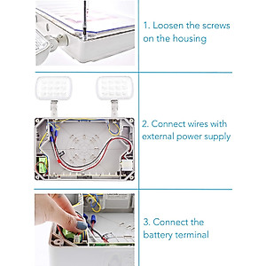 Wet Location Red Exterior Weatherproof Outdoor LED Combo Exit Sign Emergency Light With Battery Backup, Double Face, AC 120V/277V, UL Certified (4 Pack)