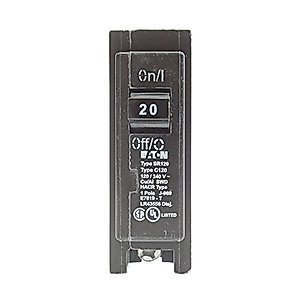 Eaton Cutler-Hammer BR120 Interchangeable Circuit Breaker, 20A, (10-Pack),Black