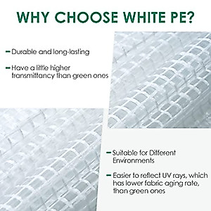 Quictent 2 Doors Reinforced PE Cover 12x7x7 FT Portable Greenhouse Large Walk-in Green Garden Hot House(White)