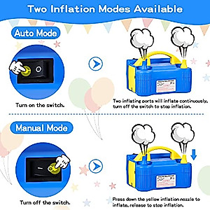 Electric Balloon Pump, LooLaa Balloon Air Pump Dual Nozzle Balloon Inflator Blower with Balloon Decorating Strip Kit for Event and Party Decoration