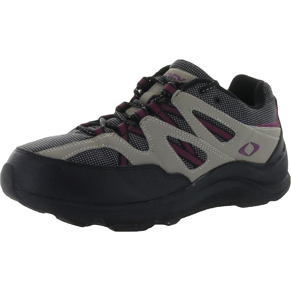 Apex Women's Sierra Trail Runner Hiking Shoe Sneaker, Grey/Purple, 8 Extra Wide US