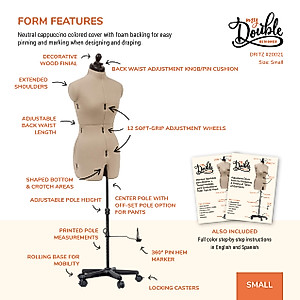 Dritz My Double Designer Adjustable Dress Form, Small