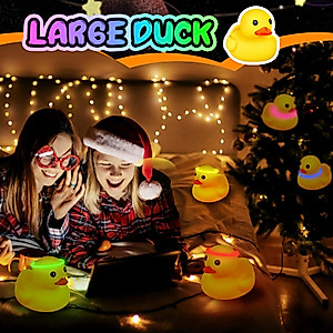 Deekin 10 Pcs 5 Inches Large Yellow Rubber Ducks Bulk Large Duck Bath Toy Squeak Rubber Duckie Bathtub Floating Bath Duck for Birthday Party Decoration Gift Swimming Pool (Bright)