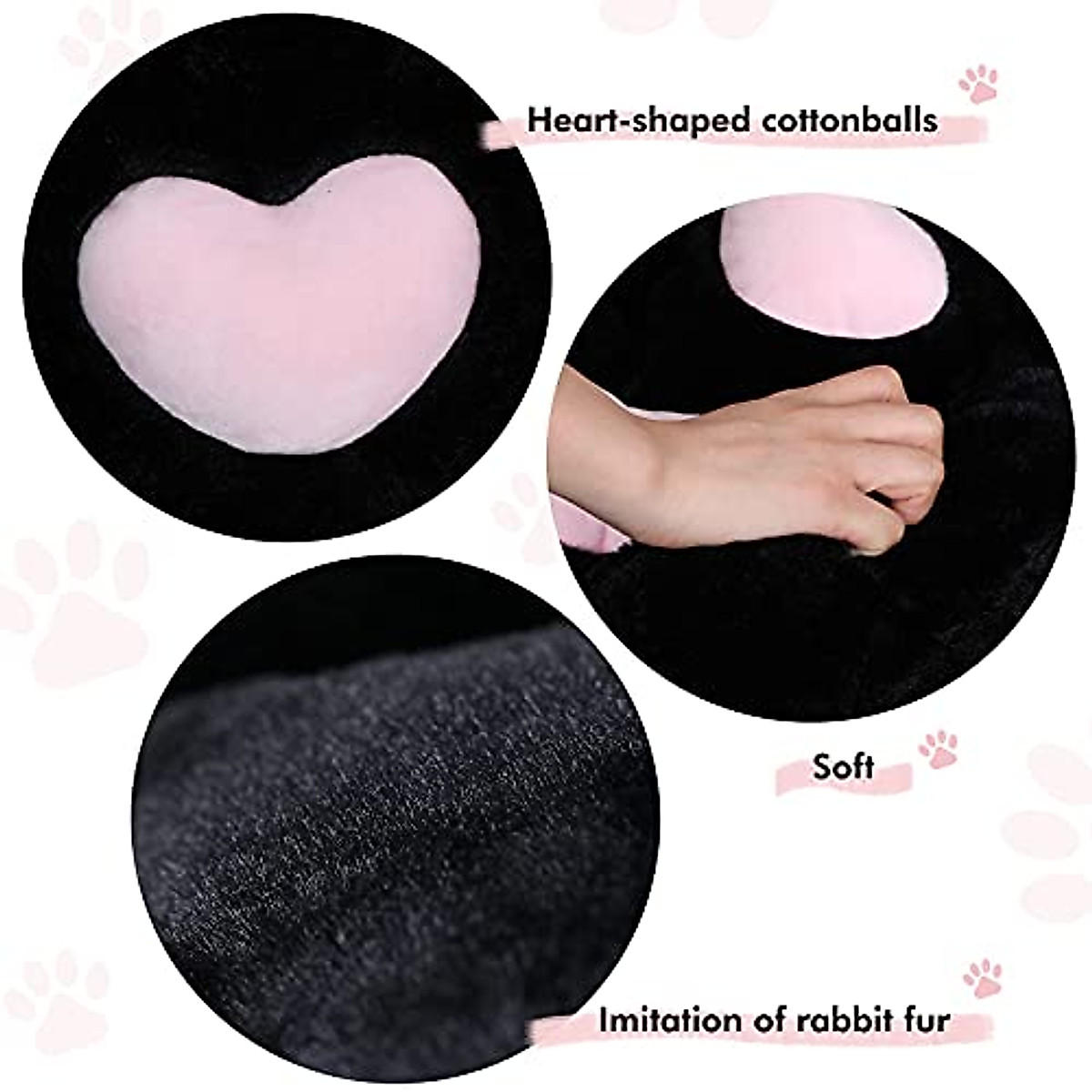 OtNiap Cute cat Paw Plush Pillows, Soft and Comfortable Sofa Cushions/Office Chair Seat Cushion Lazy Sofa Bear Paw Chair Cushion for Chair,Home, Bedroom Shop and Restaurant Decor 24"x 22" (Black)