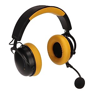 Tangxi Wireless BT Gaming Headsets with Microphone, RGB Light Stereo Gamers Headphones, Wired Over Ear Computer Headset with Mic for PC,Switch, Phone, Tablet(Yellow)