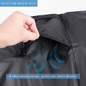 TwoPone Electric Fireplace Cover, Rectangular Portable Fireplace Dust Cover, Electric Wood Stove Waterproof Cover, Electric Fireplace Accessories Indoor & Outdoor - 25.2''L x 14''W x 24''H