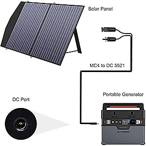 ALLPOWERS Solar Extension Cable with MC-4 Female and Male Connector to DC 5.5mm x 2.1mm (5.5X 2.5mm Connector Included) Power Pole Port, 1.5M 16AWG Connector for Solar Panel to Portable Generator