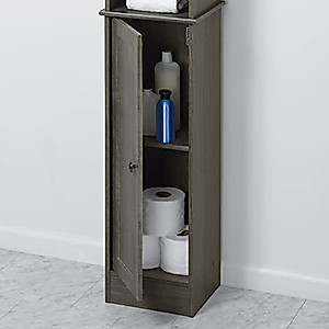 Zenna Home Bathroom Linen Tower, 5-Tier, Bathroom Storage, Gray