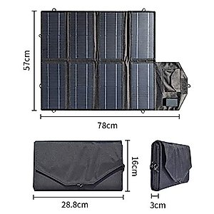 AIZYR 50W Portable Foldable Solar Panel Charger, Waterproof Controller Solar Suitcase with Crocodile Clip and Dual USB Outputs for Portable Generator Power