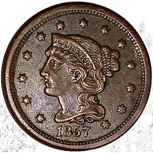 1839-1857 Braided Hair Large Cent by US Mint
