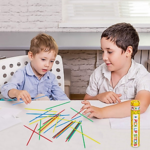Point Games Pick Up Sticks Game: 30 Brightly Colored Plastic Pick up Sticks in Storage Can, for All Ages!