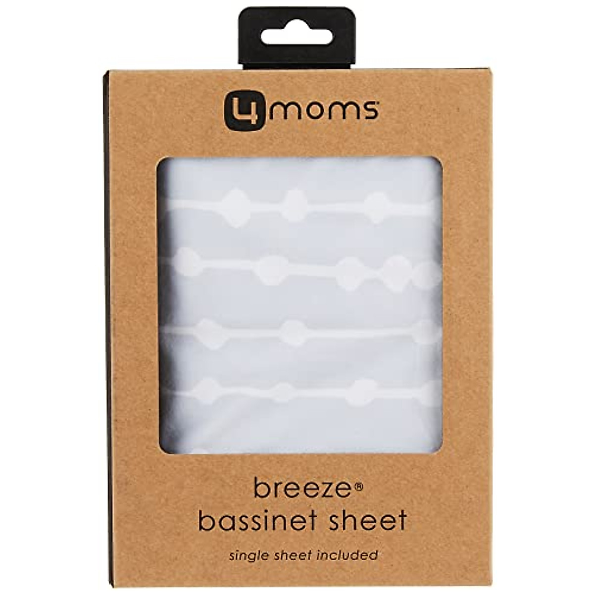 4moms breeze Bassinet Sheets, For Baby Bassinets and Furniture, Machine Washable, Soft, Plush, Waterproof Fabric, Grey Beads
