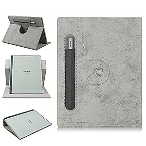 Xuanbeier Rotation Case Compatible with Remarkable 2 Paper Tablet Protective Cover with Pen Holder and Stand Funktion,Gray