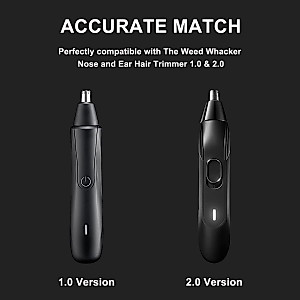 2 Pack Replacement Blade for Manscaped The Weed Whacker Nose Hair Trimmer Blades, Hygienic Twist-On Replacement Blades Compatible with Manscaped The Weed Whacker 2.0 & 1.0 Replaceable Blade, Black