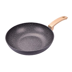 Alluflon Etnea Wood Edition Set of 3 Frying Pans, Aluminium, Black, 20 cm, 24 cm, 28 cm.