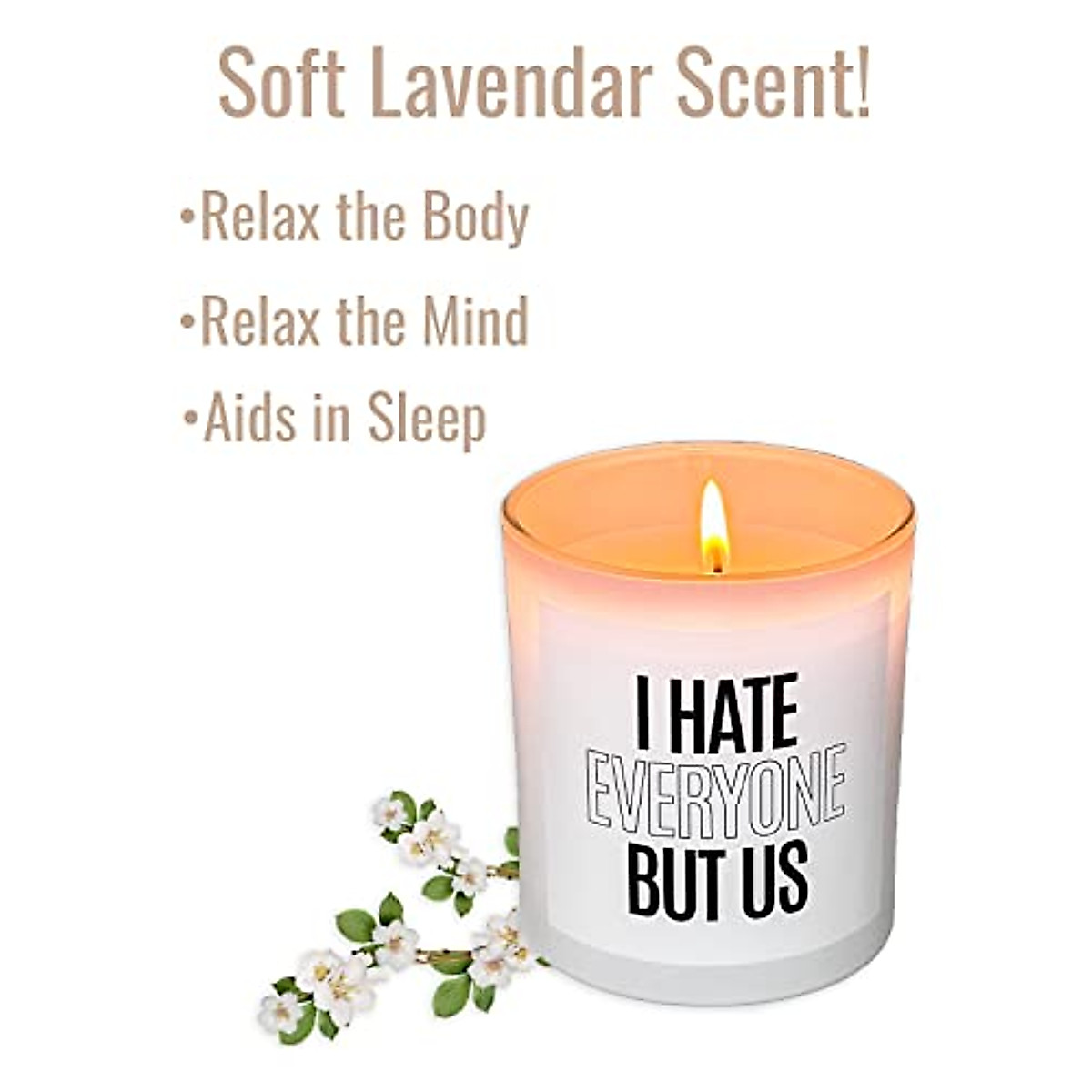 I Hate Everyone Candle- Christmas Gifts for Women, Funny Gifts for Best Friend Women , Christmas Gifts for Her, Mom, BFF, Best Friends, Girlfriend, Sister