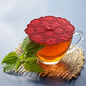 Charles Viancin - Set of 2 Geranium 4 Inch Silicone Drink Covers - Airtight Seal