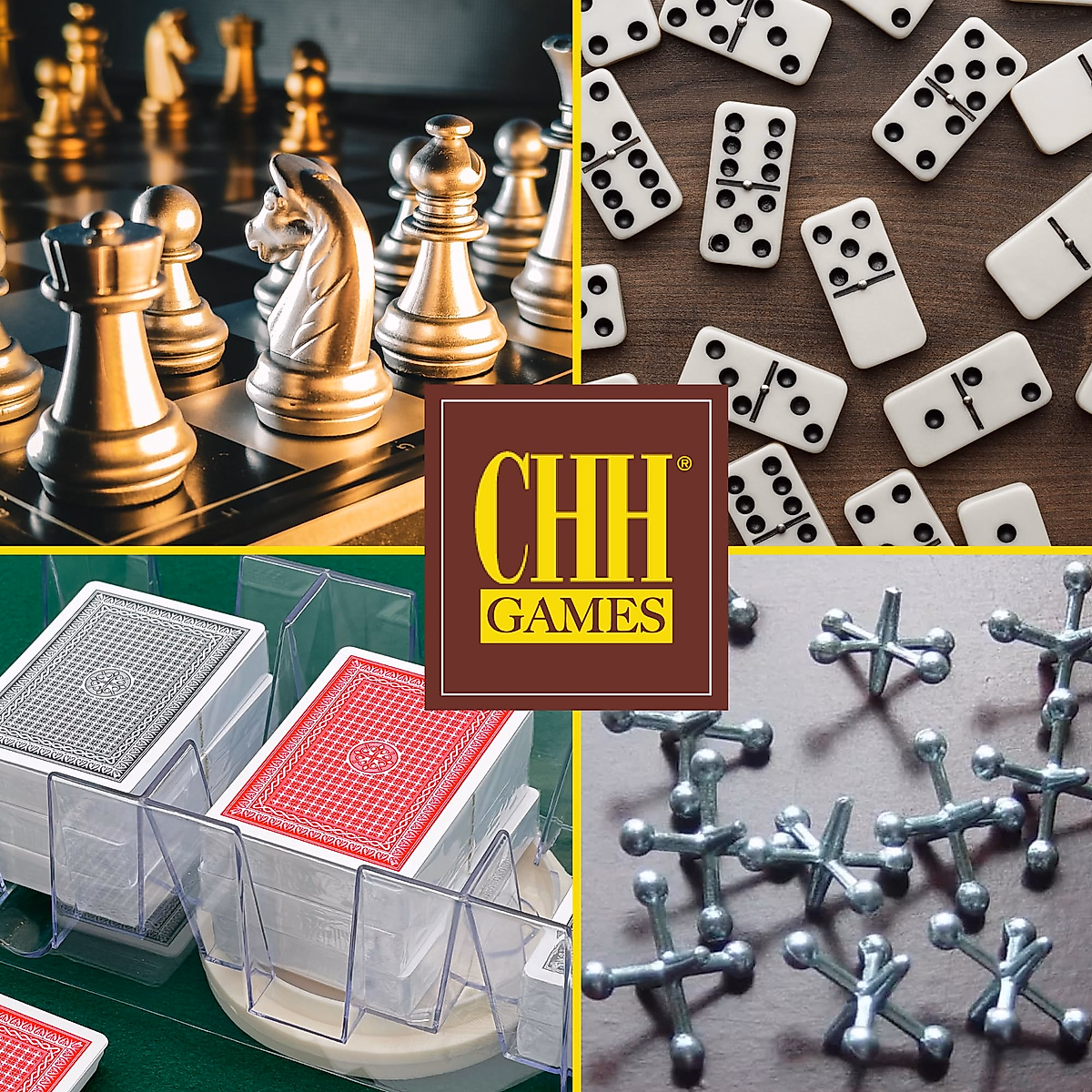 9 Deck Plastic Revolving Playing Card Tray with 3 Slots - Clear