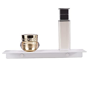 Veefos Floating Shelf Bathroom Shelf Wall Mounted, Metal Small Wall Shelf Bathroom Storage Shelf Bathroom Organizer for Vanity, Aluminum, White(1 Pack, 11.6 inch)