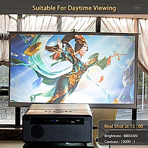 CAIWEI 5G Outdoor Projector 4K Bluetooth, LCD Daytime Home Video Projectors Wireless WiFi 12000Lumen Smart Android TV Compatible with Netflix Disney+ Prime Video HDMI USB PC