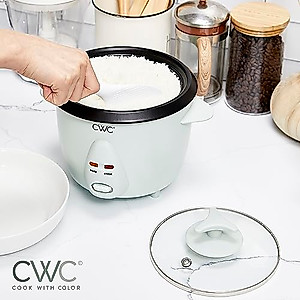 COOK WITH COLOR 6 Cup Rice Cooker 300W - Effortless Cooking and Greatly, Cooks 3 Cups of Raw Rice for 6 Cups of Cooked Rice, Sage