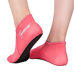 Seavenger Zephyr 3mm Neoprene Socks | Wetsuit Booties for Scuba Diving, Snorkeling, Swimming (Pink, Small)
