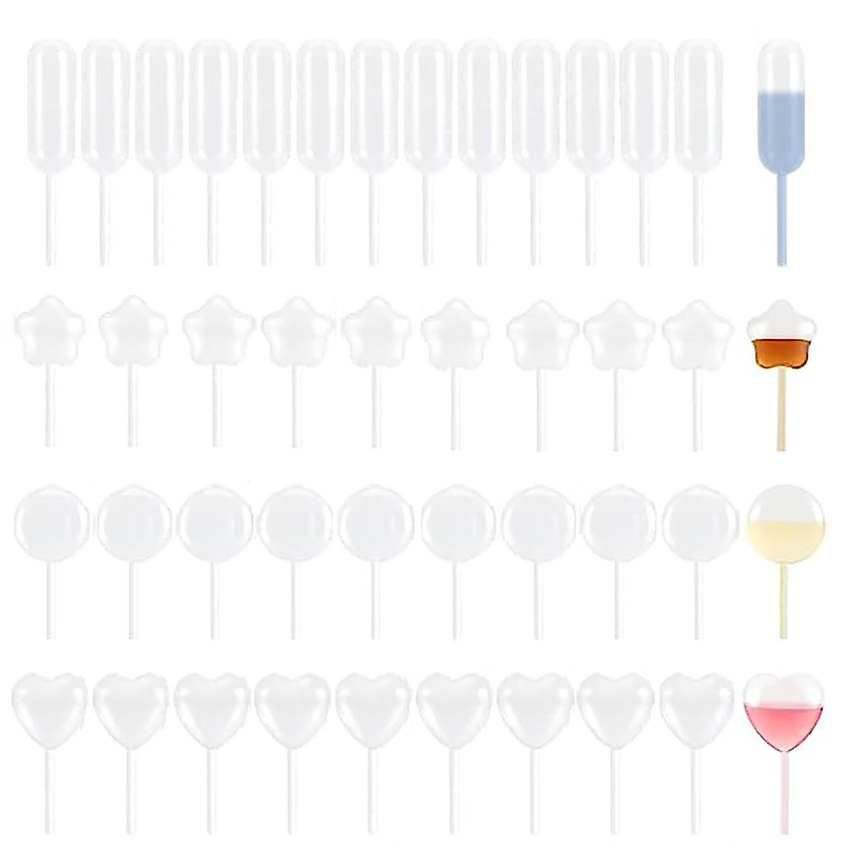 250PCS 4ml Cupcakes Pipettes, Food Grade Plastic Disposable Pipettes, Suitable for Chocolate or Strawberries Cupcakes, Ice Cream, Waffles, Chocolate Dessert