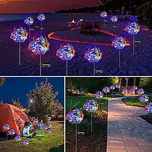 HTZNHXT Outdoor Solar Garden Butterfly Lights, Waterproof Butterflies Ground Lights, Multi-Color Changing LED Light for Yard, Garden, Deck, Lawn, Patio, Walkway Decor