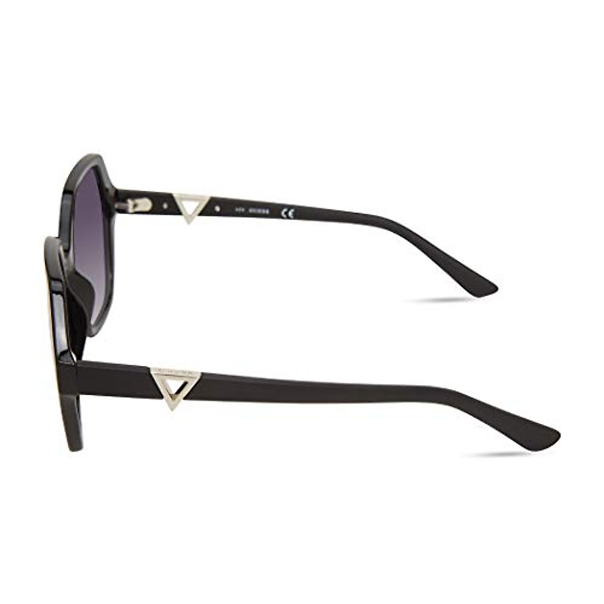 GUESS Women's Trendy Geometric Square Sunglasses, Shiny Black, 57mm