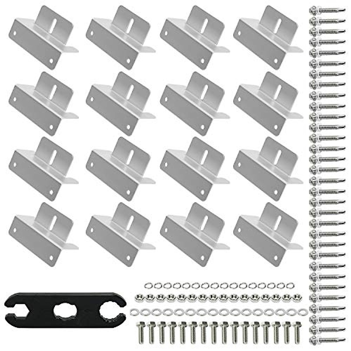 Yaegoo Solar Panel Mounting Z Brackets Kit with Nuts and Bolts for RV Camper,Boat,Wall and Other Off Gird Roof Installation,A Set of 4 Units (4 Set)