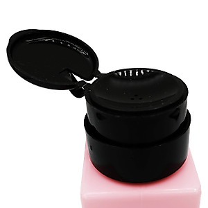 naildrobe 2 PACK One- Touch Pump Dispenser Bottles for Acetone, Rubbing Alcohol, Toner, Makeup Remover, etc (includes 2 colors, total 2 Pack)