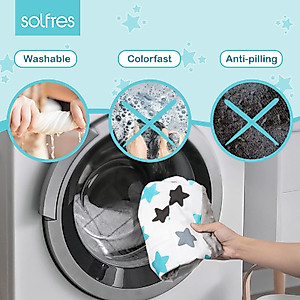 Solfres Seat Cover, Compatible with Bumbo Seat (Original), Ultra Soft and Cozy Fabric Seat Cover, Washable Bumbo Seat Protector, Blue Gray Star