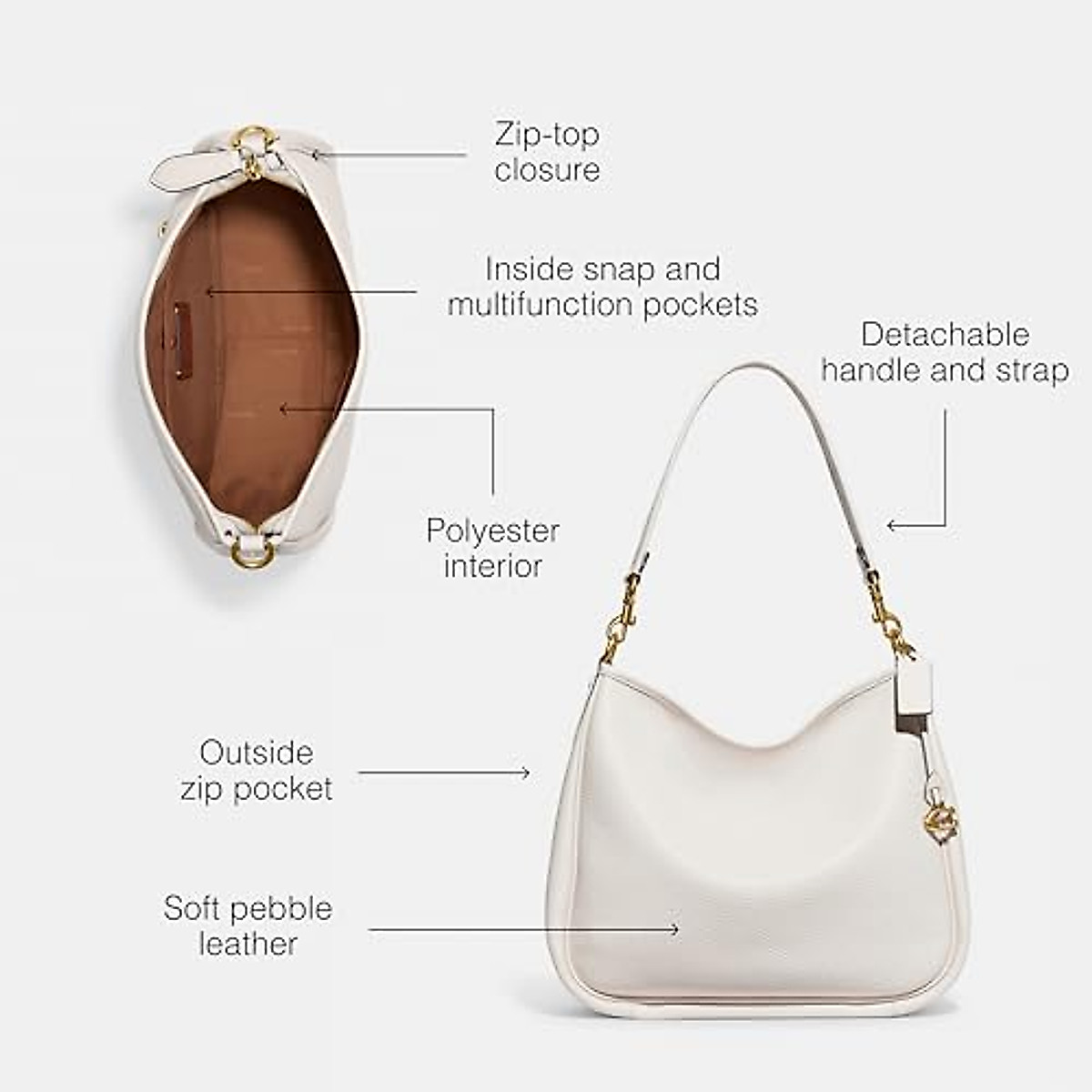 Coach Soft Pebble Leather Cary Shoulder Bag