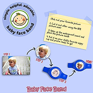 Personalized Baby Bottle and Sippy Cup Label for Daycare Personalized Band with Your Childs Picture Baby Face Band 2 Pack Blue Pink 2 PK